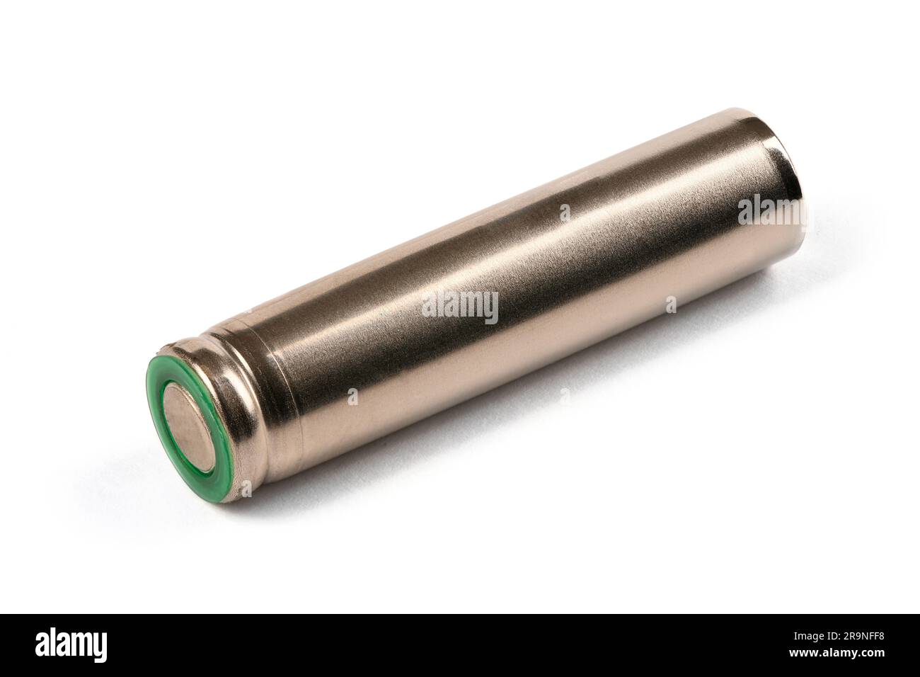 Silver AAA batteries isolated on white background. Extreme close-up ...