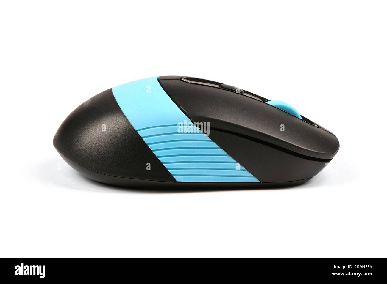 Computer wireless mouse on a white background. Side view. High ...