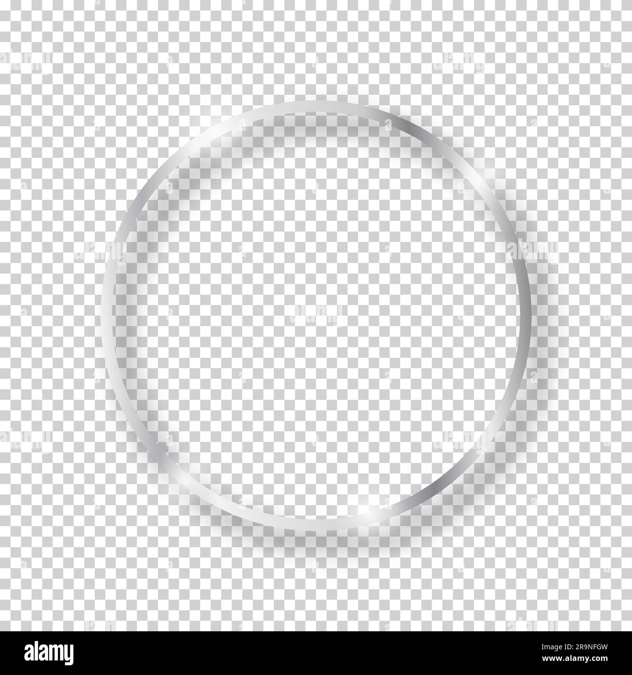 Vector silver shiny vintage round frame isolated on transparent ...