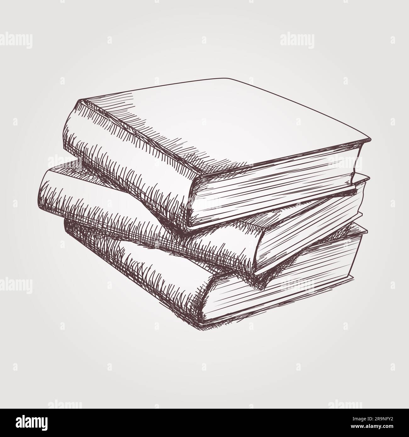 Vector sketch of books stack Stock Vector Image & Art - Alamy