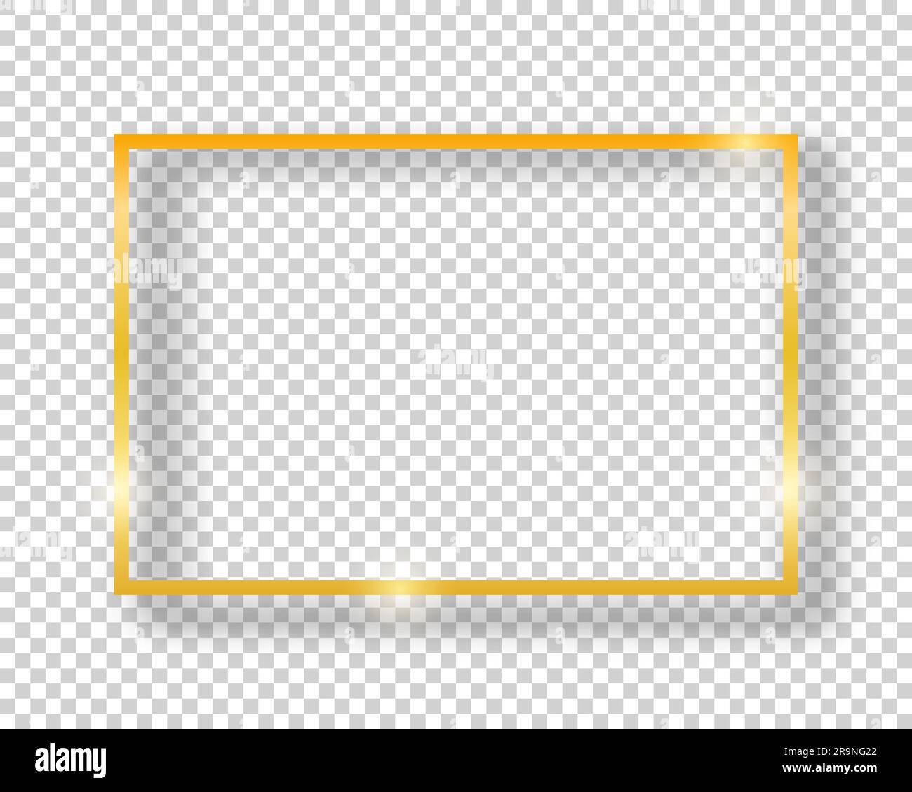 Vector golden shiny vintage square frame isolated on transparent ...