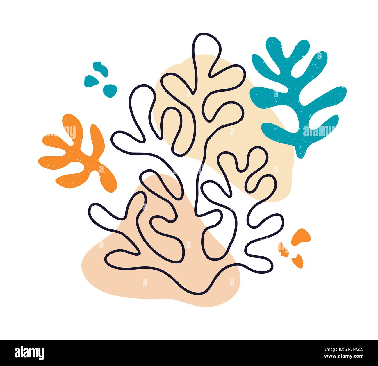 Vector contemporary composition with aesthetic hand drawn abstract ...