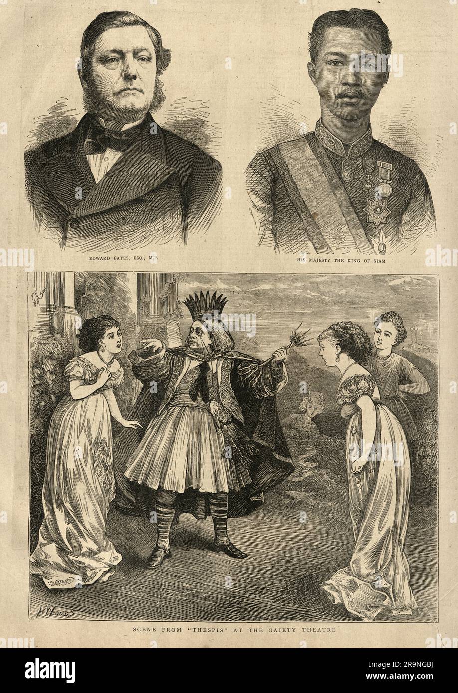 Vintage illustration, Scene from Thespis, comic opera by W. S. Gilbert ...