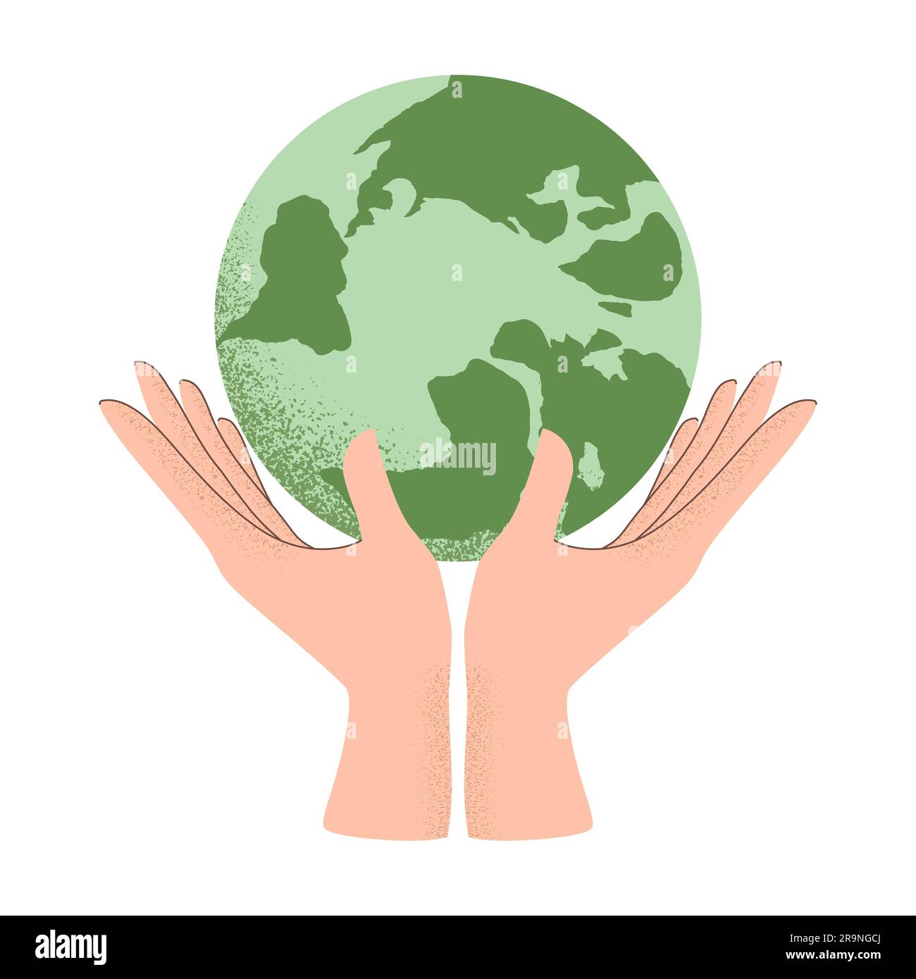 Vector illustration of human hands holding Earth globe, Concept of ...