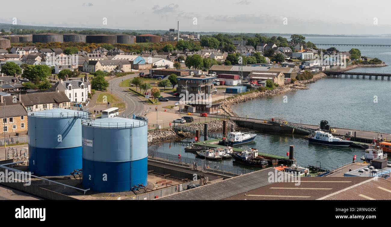 Invergordon, Scotland, UK. June 2023. An overview of the port of ...