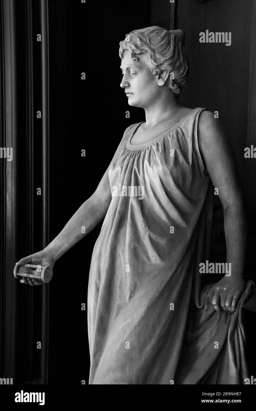 A detail of a statue in the Monumental Cemetery of Staglieno, Genoa ...