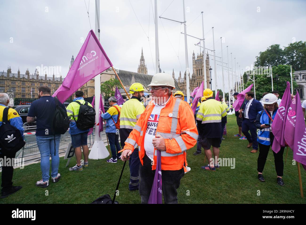 London UK. 28 June 2023 Steelworkers from Port Talbot and Members of ...