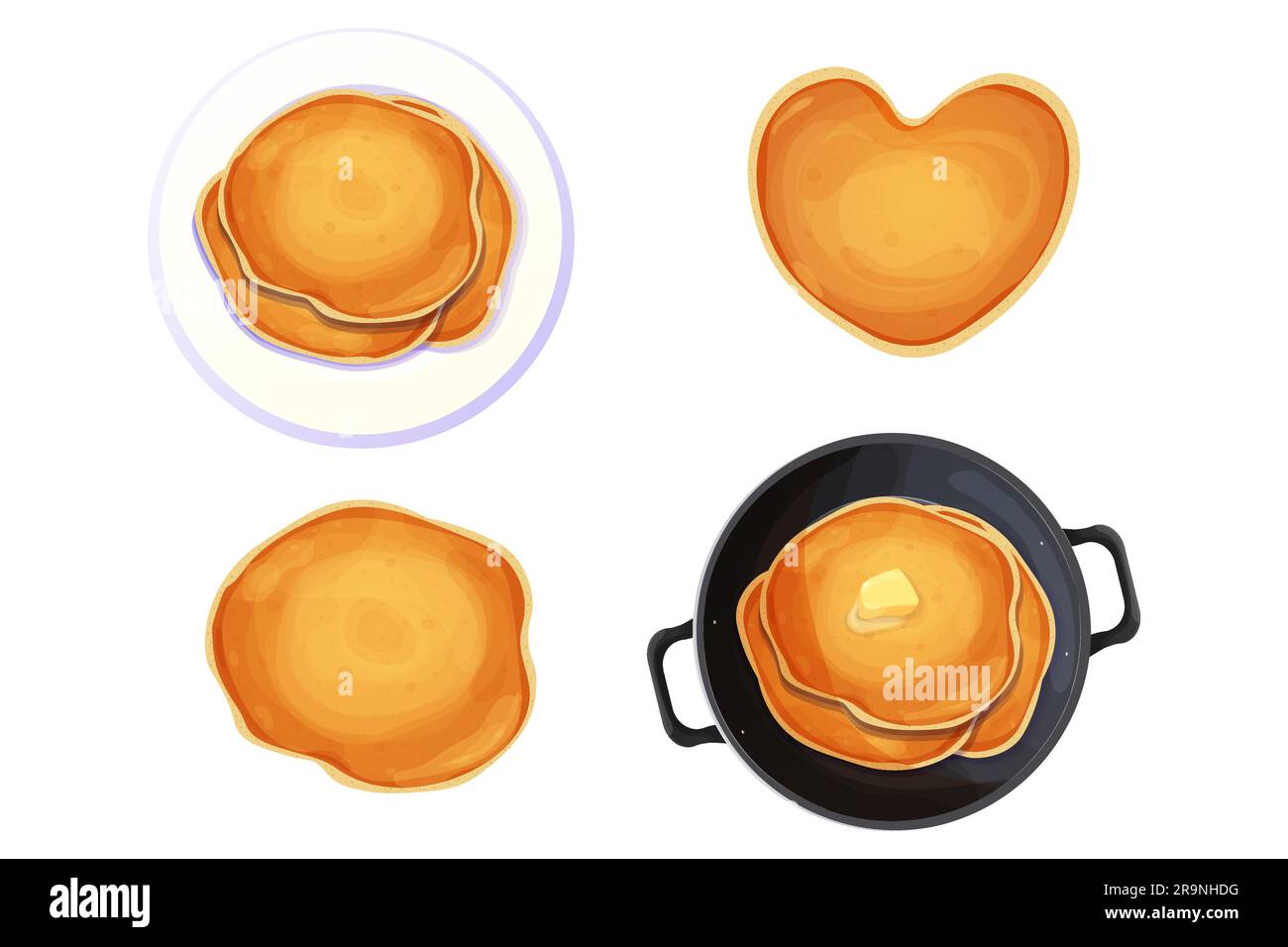 Cooking pancakes in pan Stock Vector Images - Alamy
