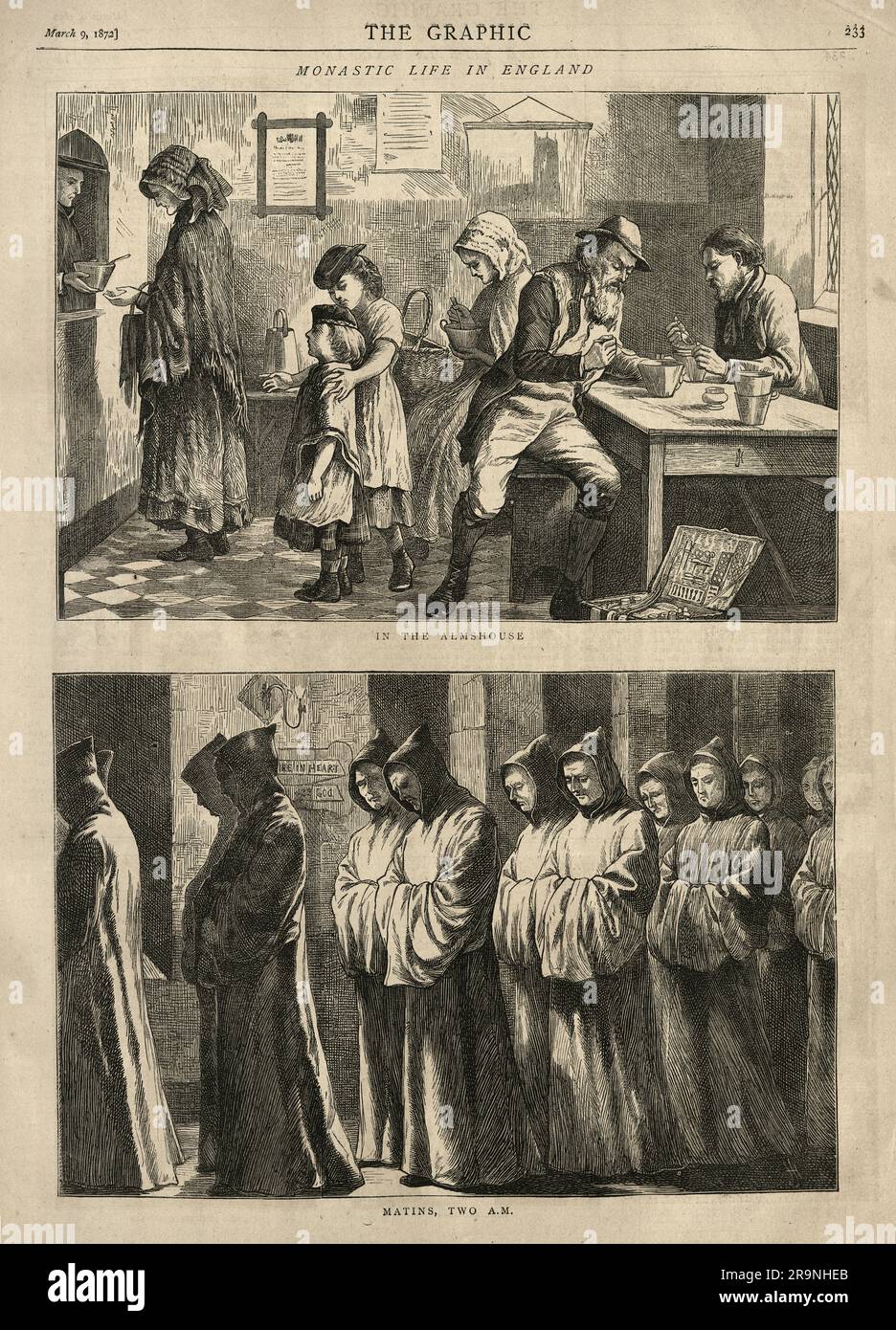 Vintage illustration of Monastic life in England, Mount St Bernard ...