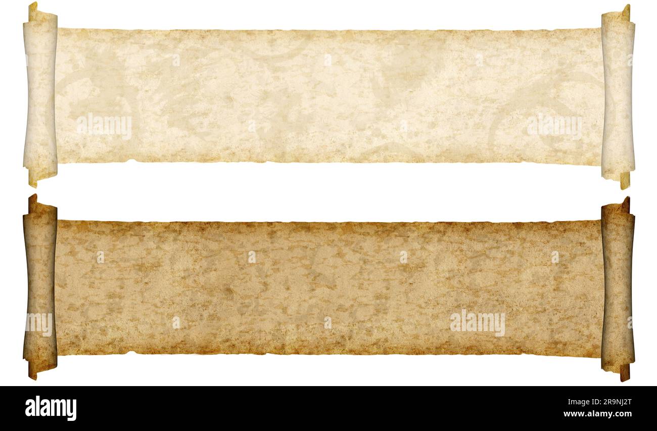 Abstract paper rolls of old, weathered grunge paper with plenty of ...