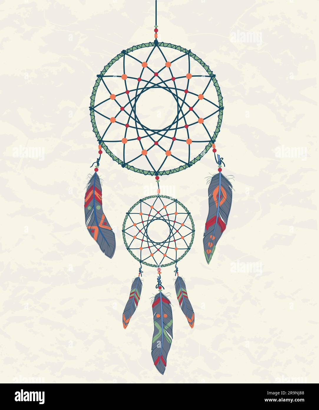 Vector colorful illustration of dream catcher Stock Vector Image & Art ...