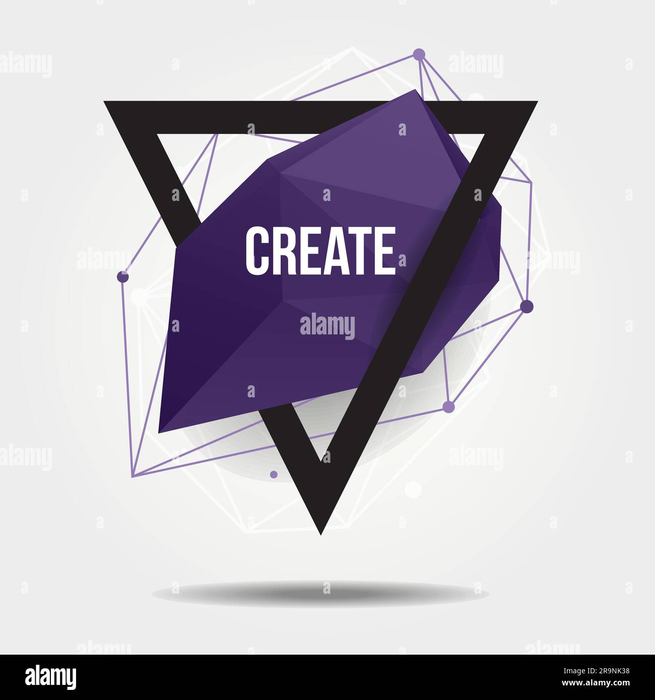 Vector modern illustration with abstract shape, triangle and lines ...