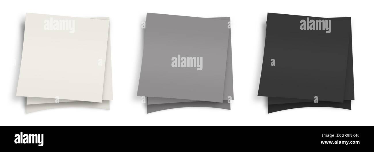 Stickie Note blank template white, grey and black for presentation ...