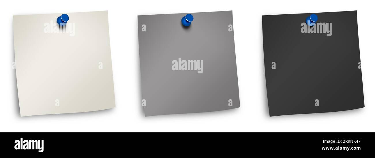 Stickie Note blank template white, grey and black for presentation ...