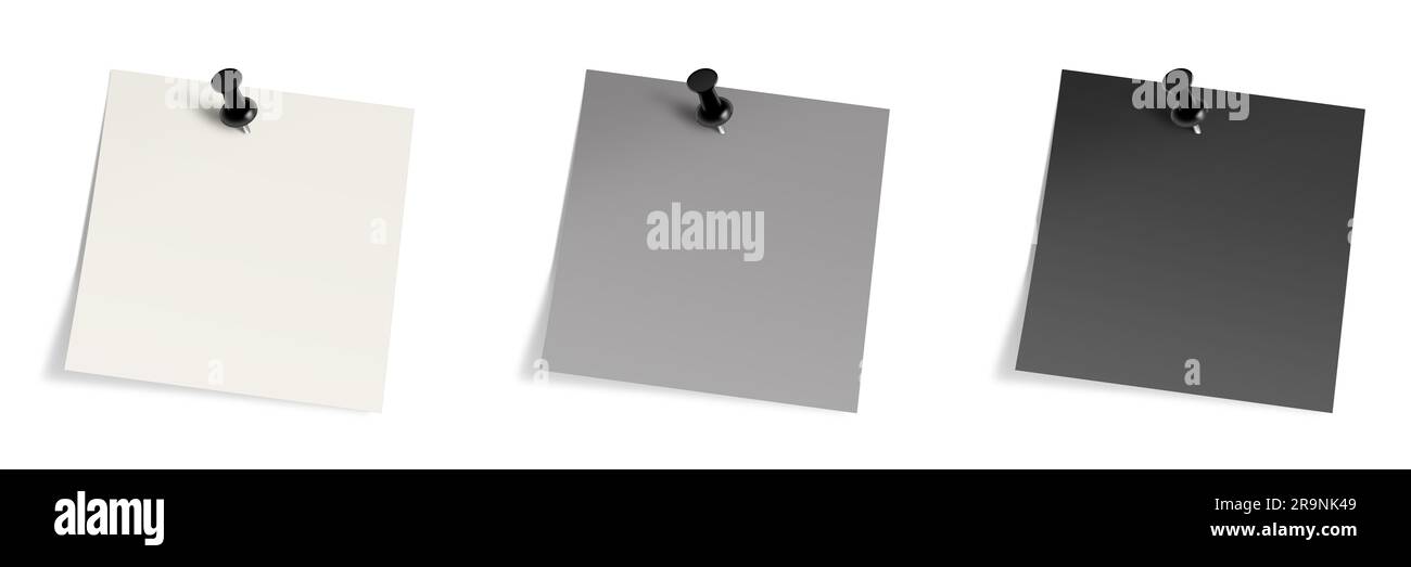 Stickie Note blank template white, grey and black for presentation ...