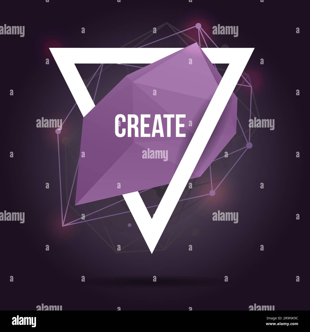 Vector modern illustration with abstract shape, triangle and lines ...