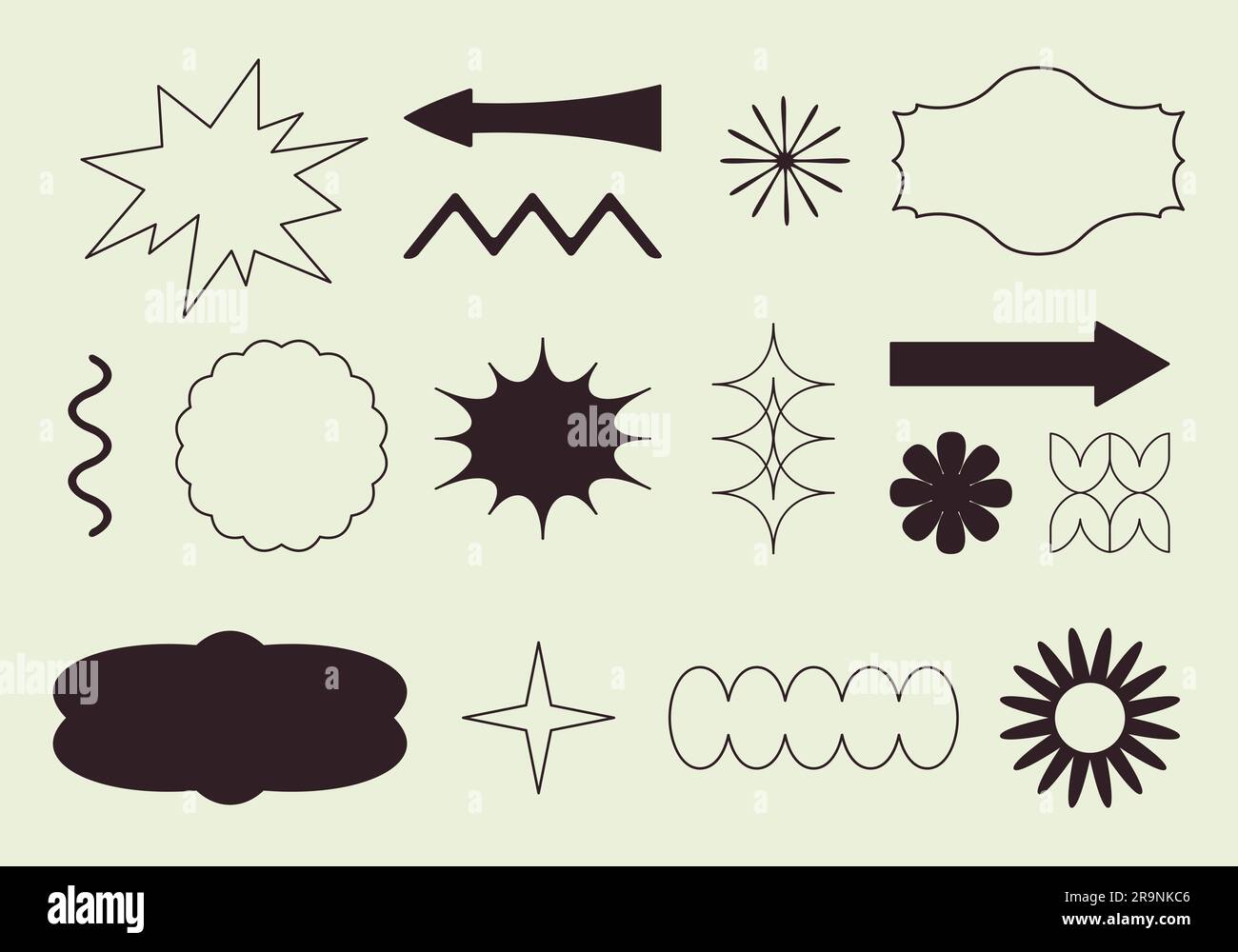 Vector set of simple geometric design elements in minimalist style ...