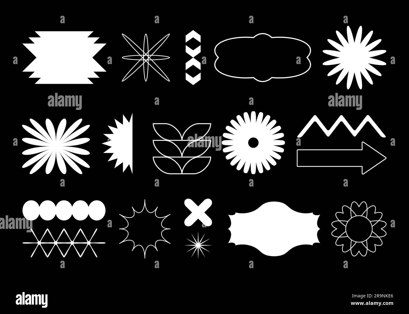 Vector set of simple geometric design elements in minimalist style ...