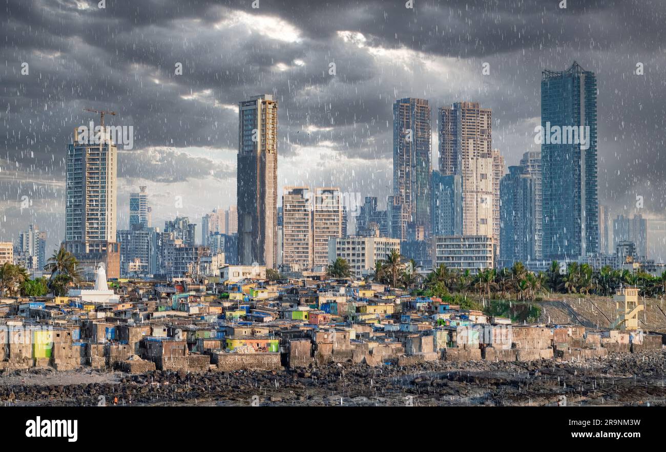 Mumbai during monsoon, heavy rain Stock Photo - Alamy