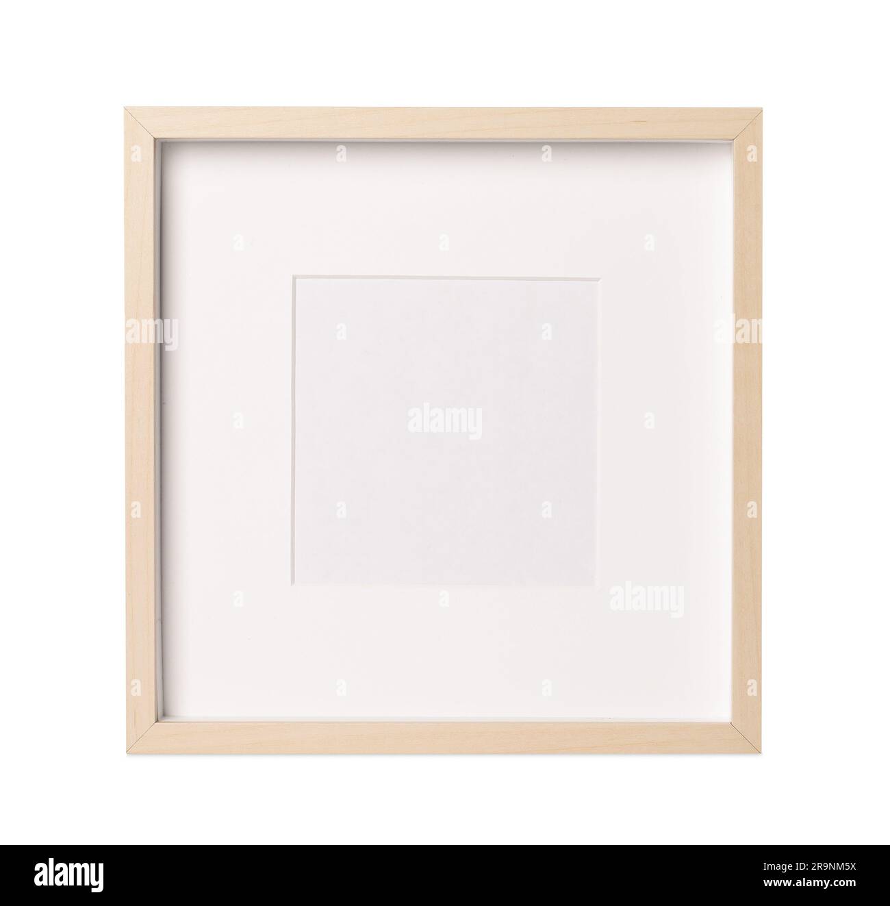 Empty wooden frame on white background. Space for design Stock Photo ...