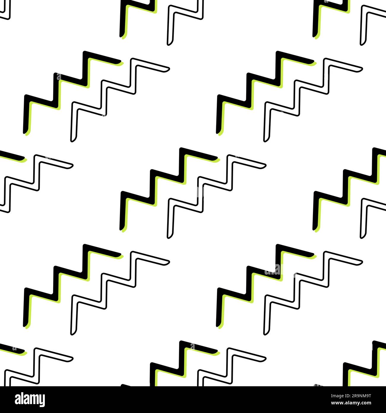 Vector geometric zigzag seamless pattern. Memphis style Stock Vector Image & Art - Alamy