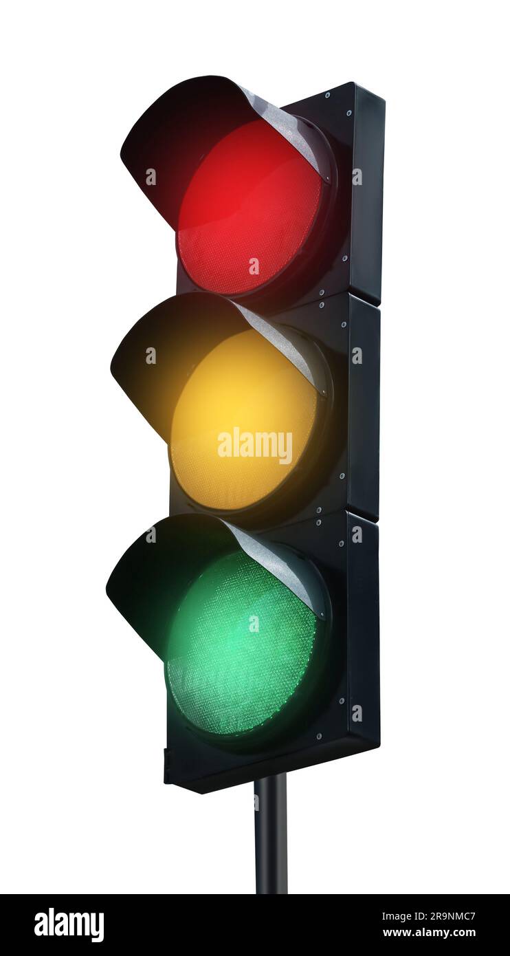 Pedestrian crossing traffic lights on yellow hi-res stock photography ...