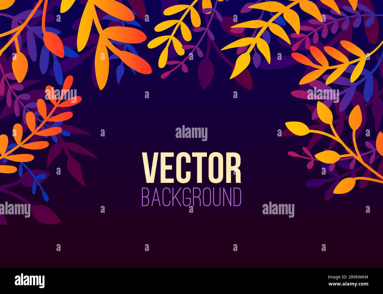 Vector natural horizontal background in trendy flat style with gradient ...