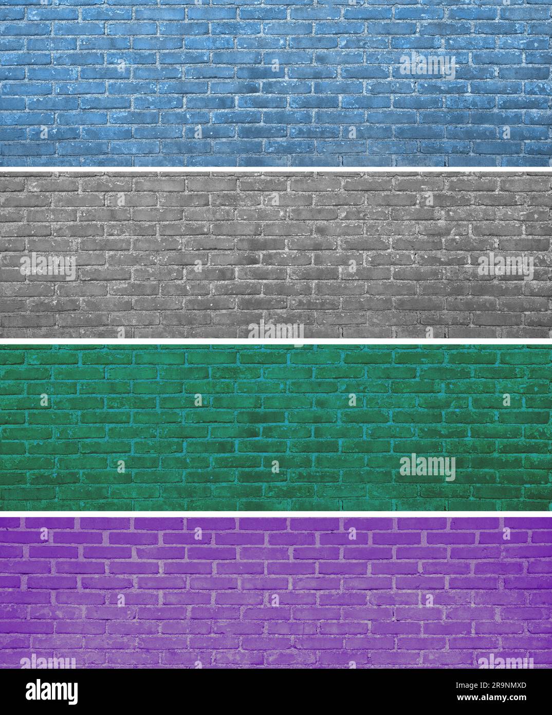 Collage of brick wall textures in different colors Stock Photo - Alamy