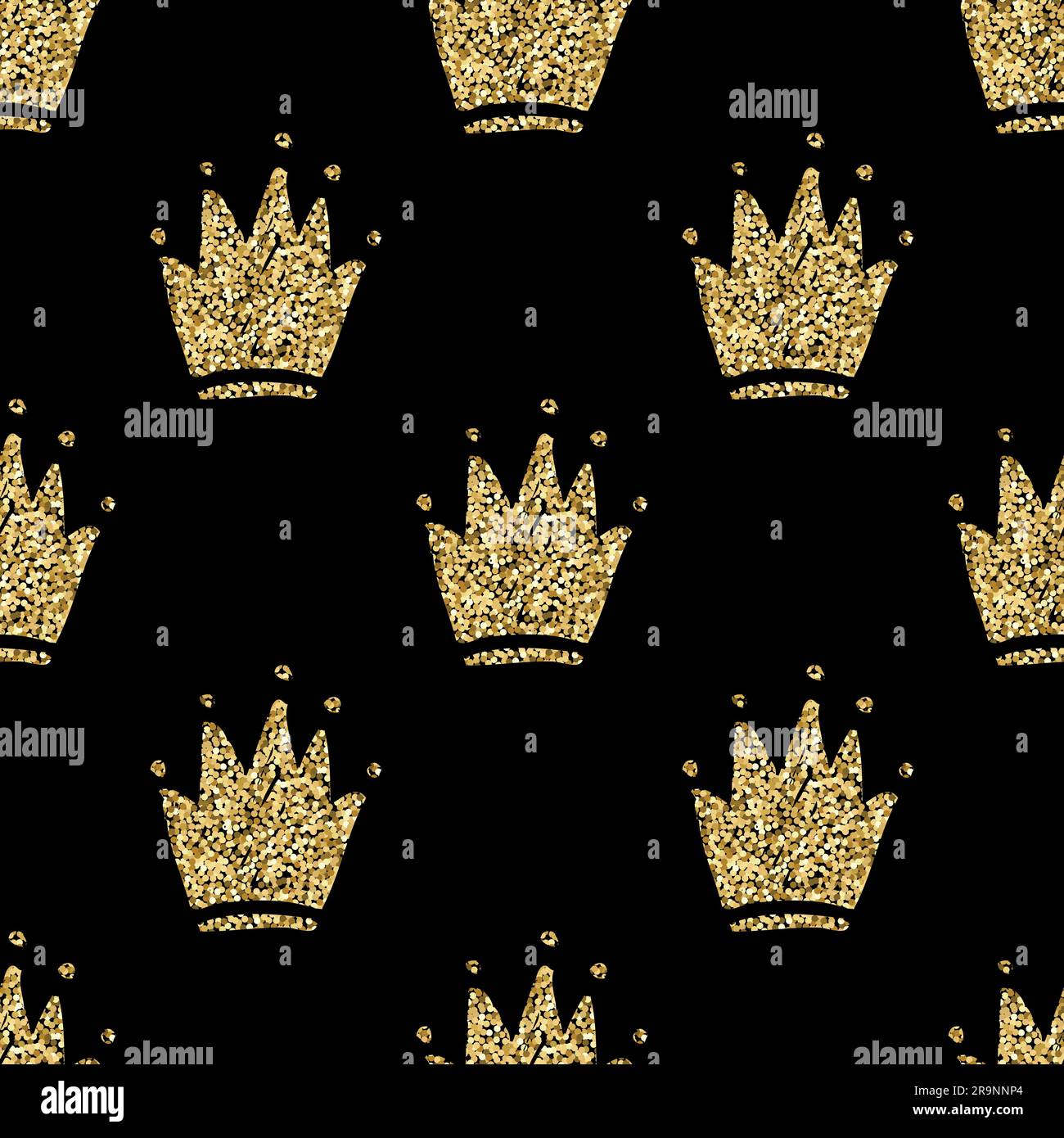 Vector seamless pattern with abstract hand drawn golden silhouettes of ...