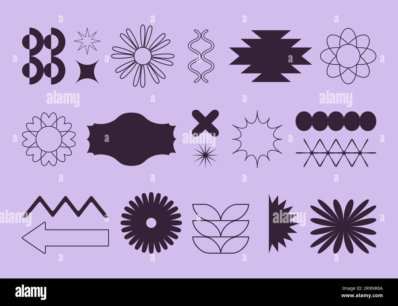 Vector set of simple geometric design elements in minimalist style ...