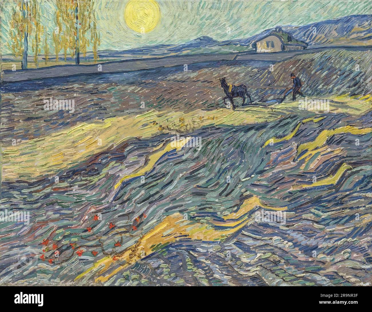 Vincent van Gogh – Enclosed Field with Ploughman 1889 Stock Photo - Alamy
