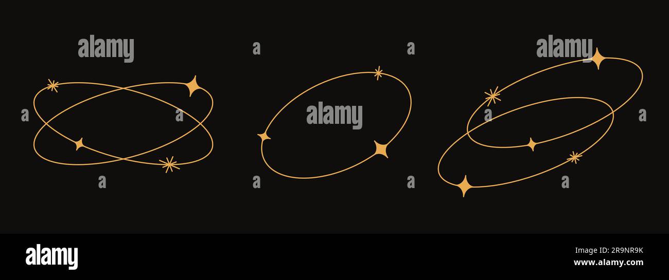 Vector set of linear minimalistic aesthetic frames and borders with ...