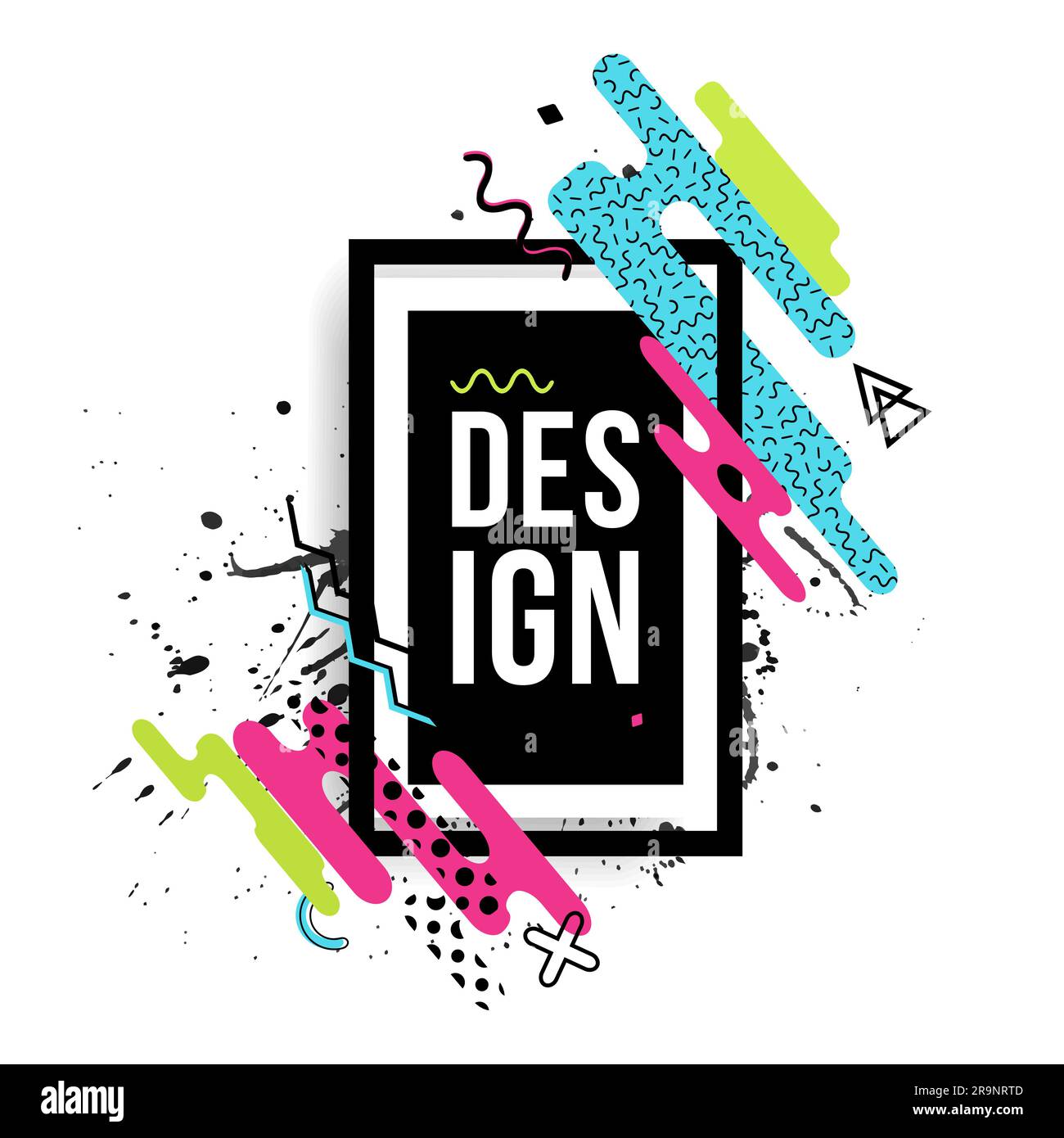 Vector modern dynamic frame made of various rounded shapes in color and ...