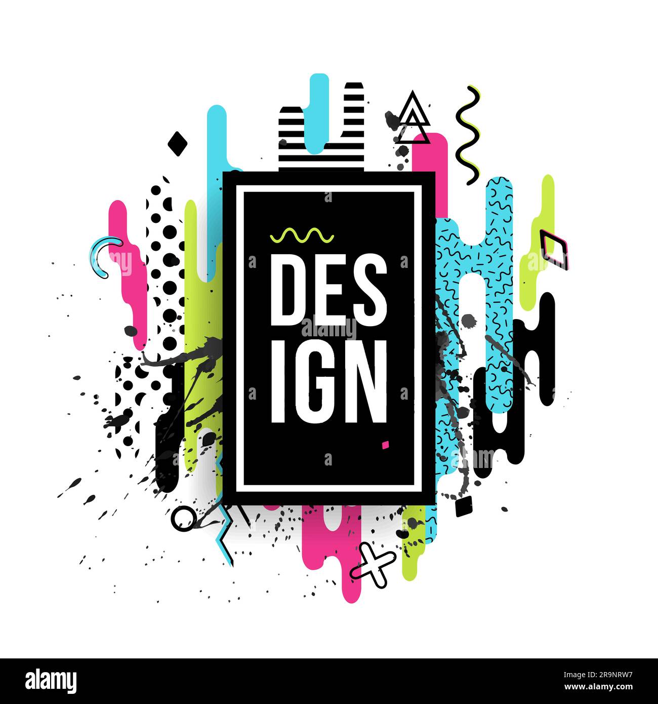 Vector modern dynamic frame made of various rounded shapes in color and ...