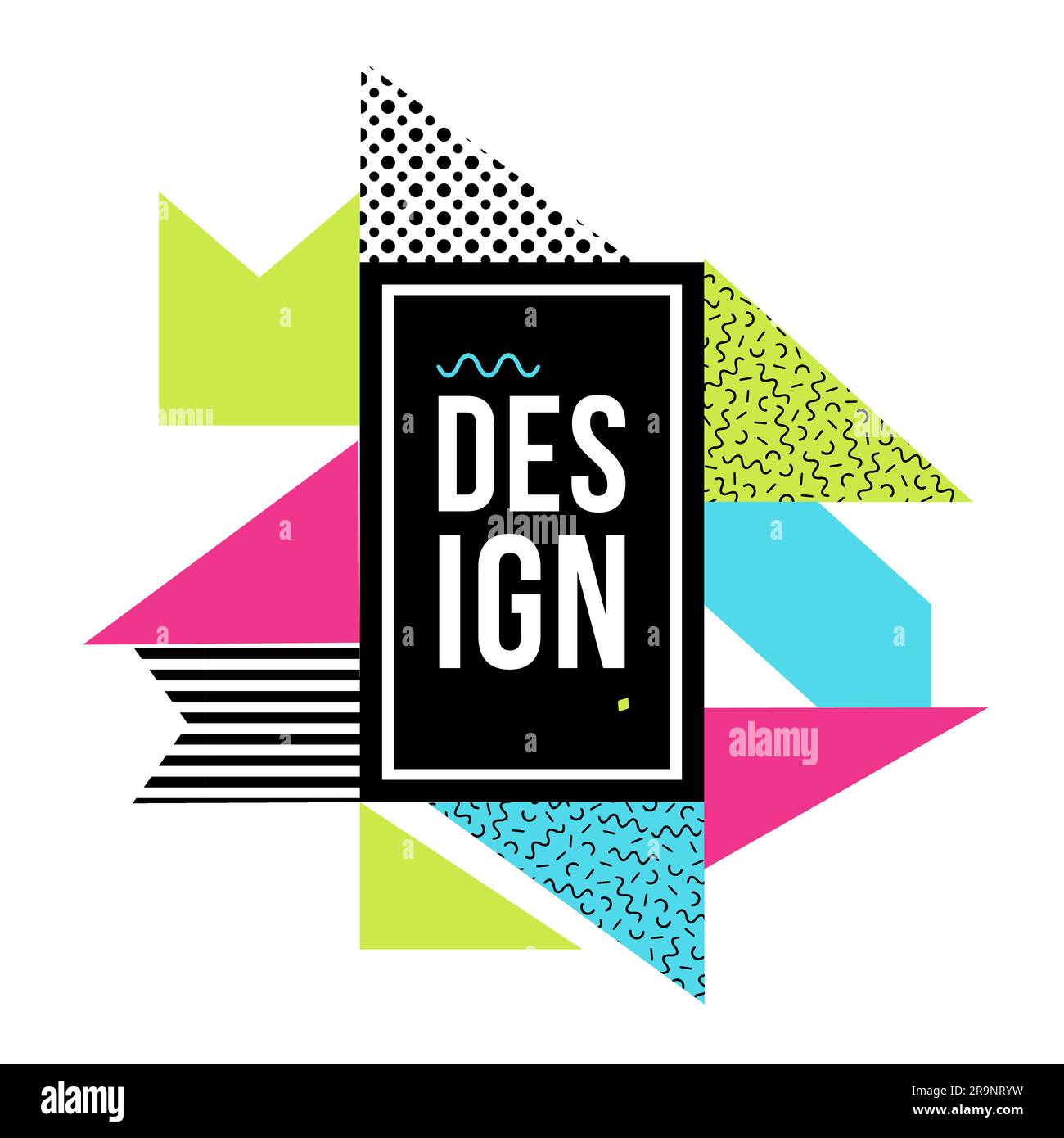 Vector creative modern frame with geometric shapes. Abstract trendy ...