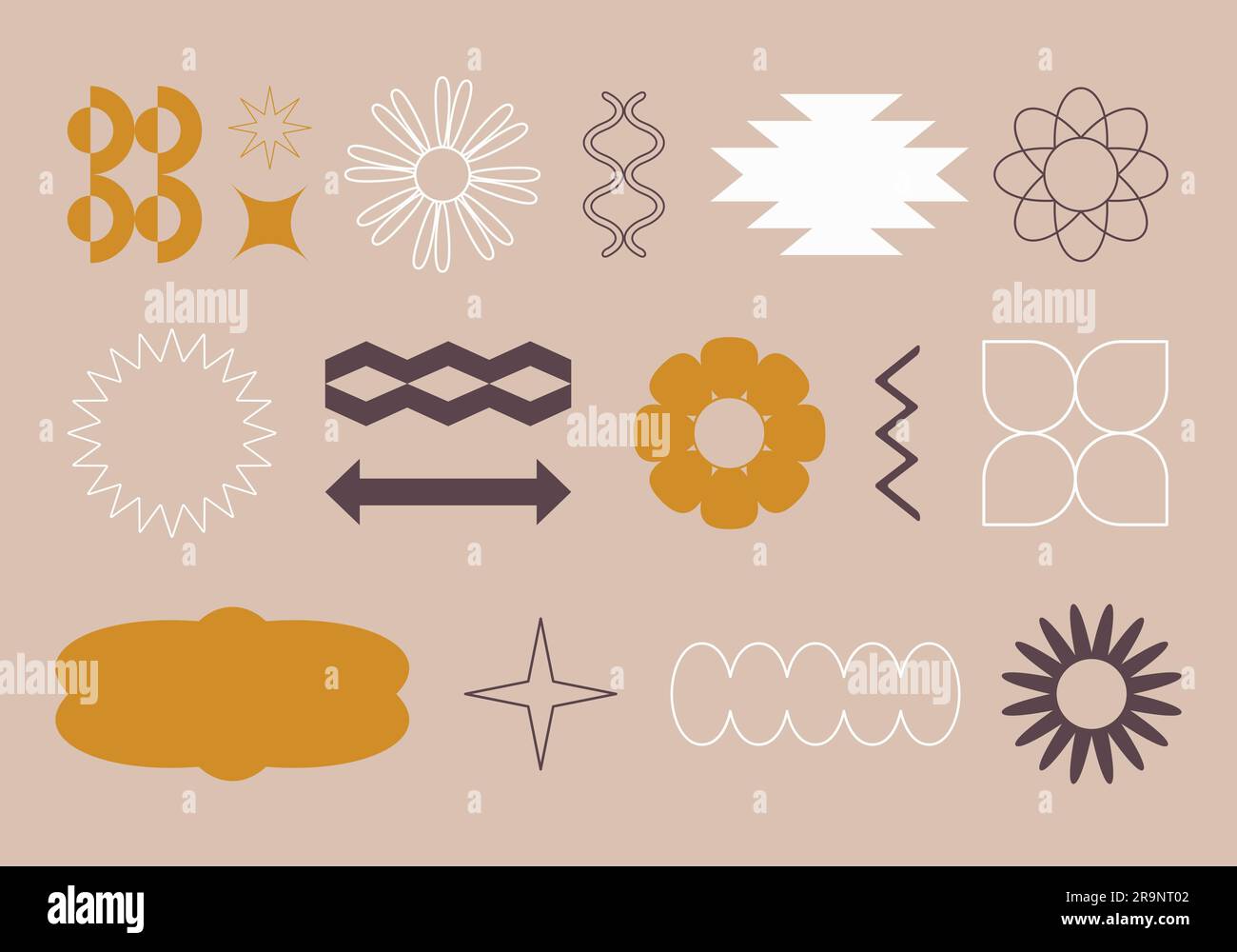 Vector set of simple geometric design elements in minimalist style ...