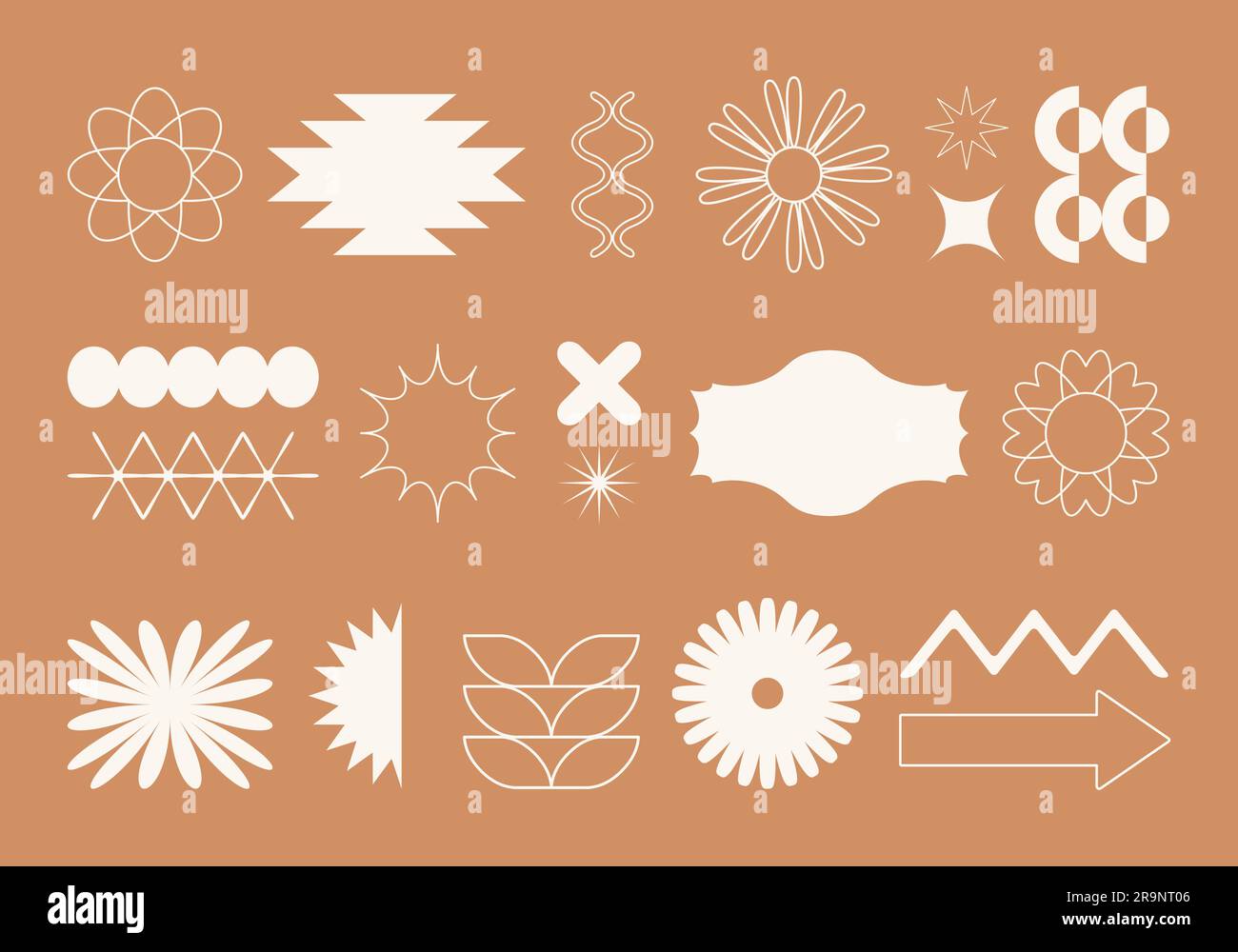 Vector set of simple geometric design elements in minimalist style ...