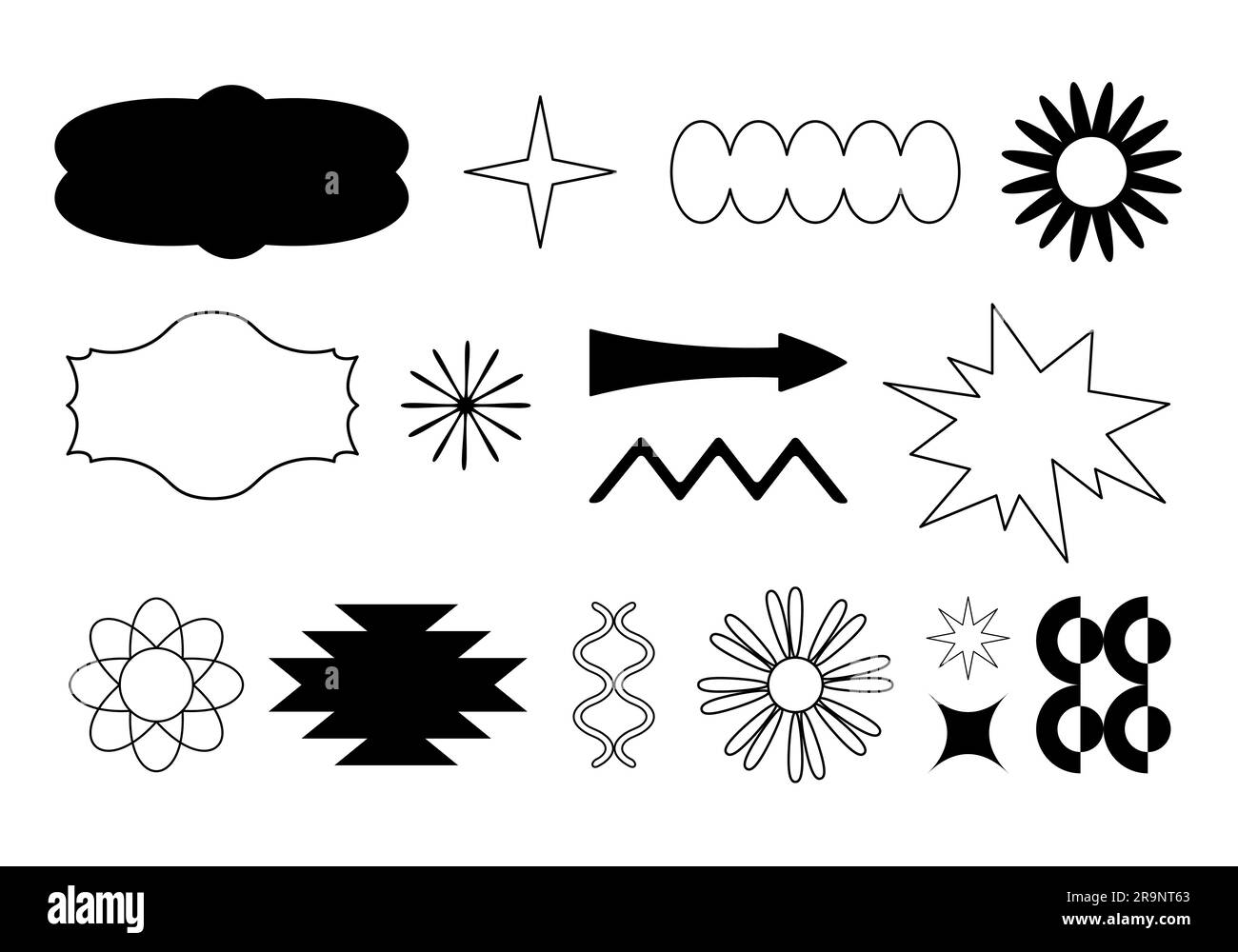Vector set of simple geometric design elements in minimalist style ...