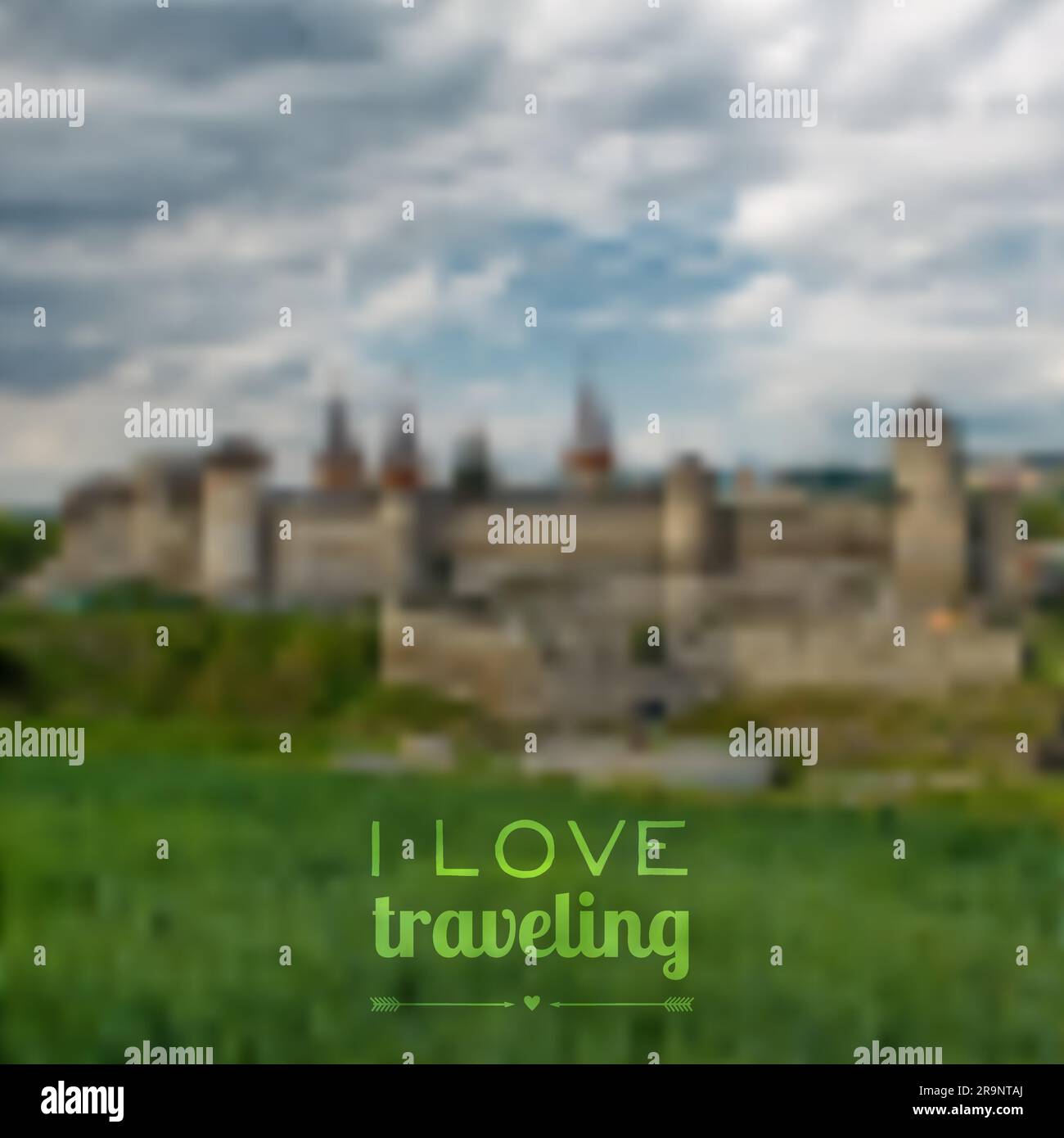 Vector blurred traveling background. Web and mobile interface template ...