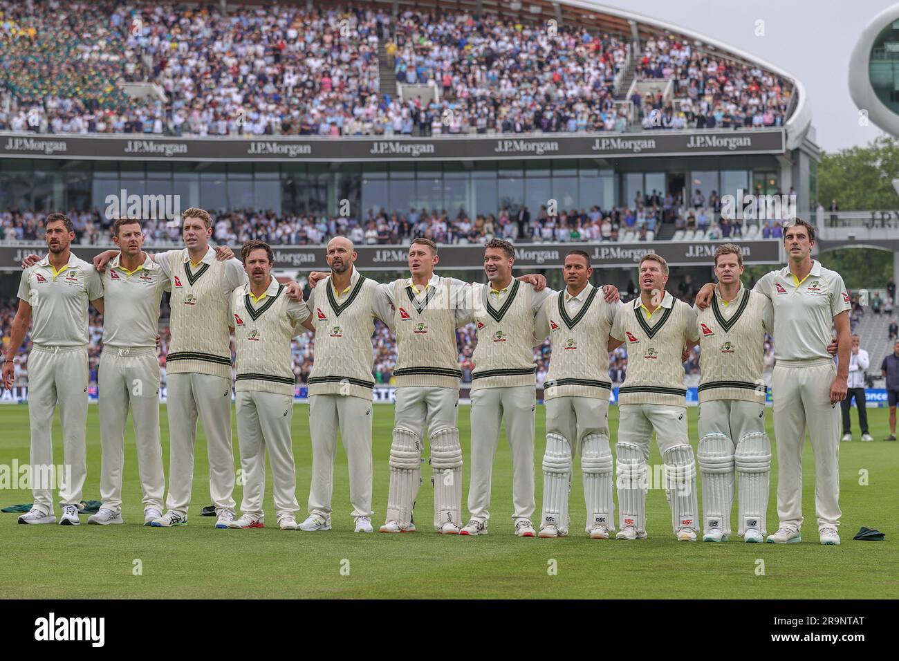 Australia line up for the national anthem during the LV= Insurance ...