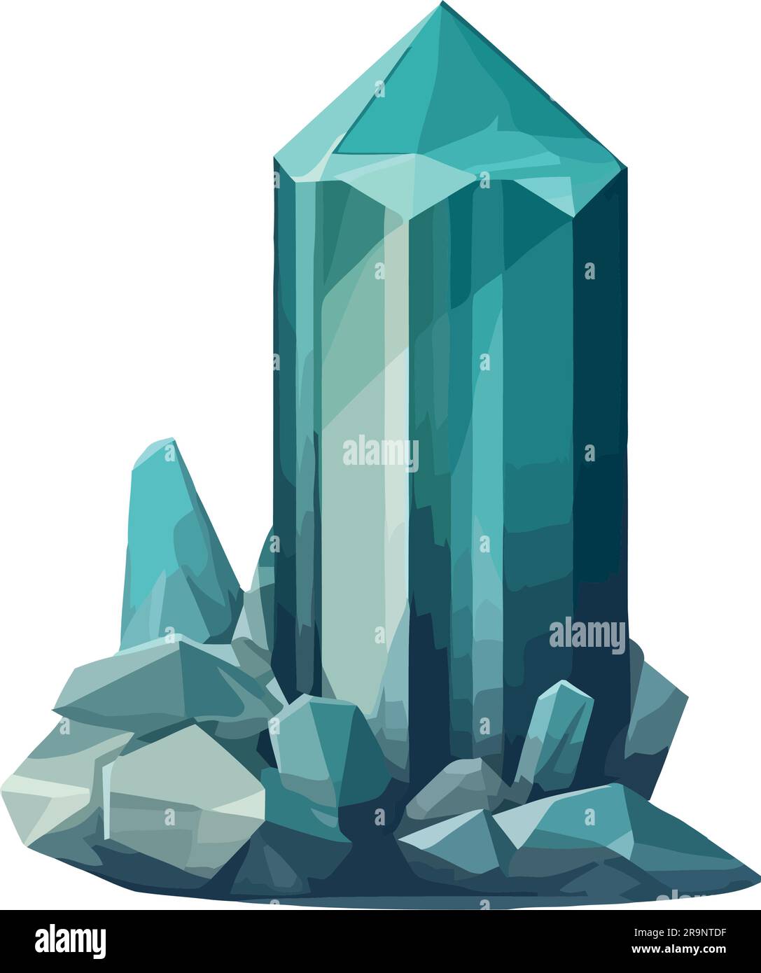 Shiny crystal gemstone over white isolated Stock Vector Image & Art - Alamy