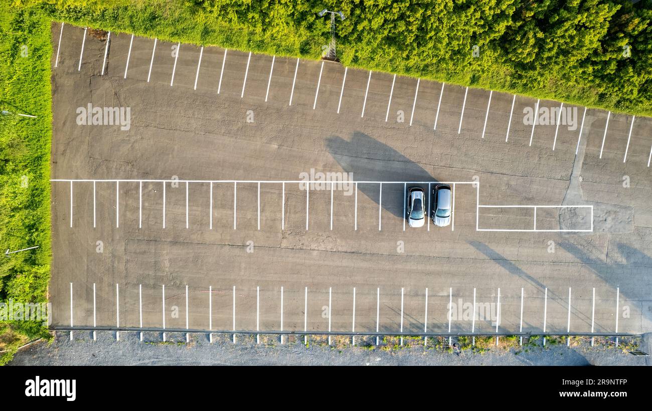 Empty Parking Lot Aerial