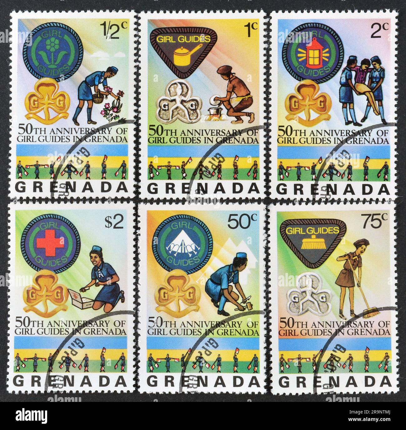 Cancelled postage stamp printed by Grenada, that promote 50th ...