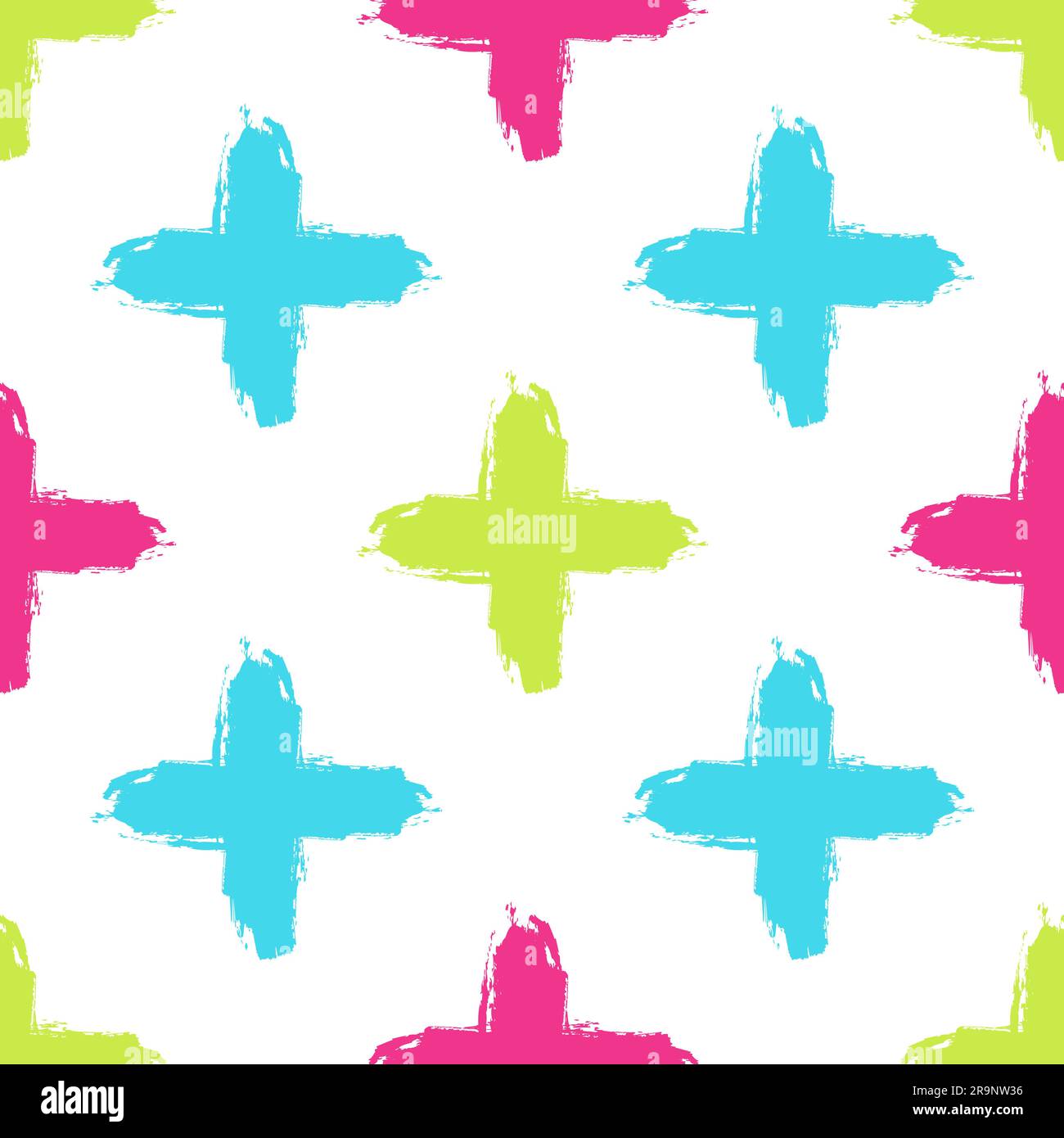 Vector abstract hand drawn seamless pattern with brush painted elements ...