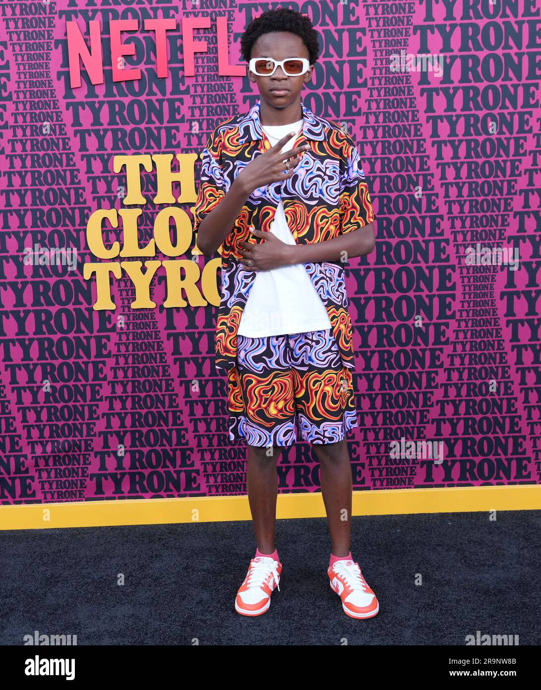 Los Angeles, USA. 27th June, 2023. Trayce Malachi arrives at the Netflix's THEY CLONED TYRONE ...