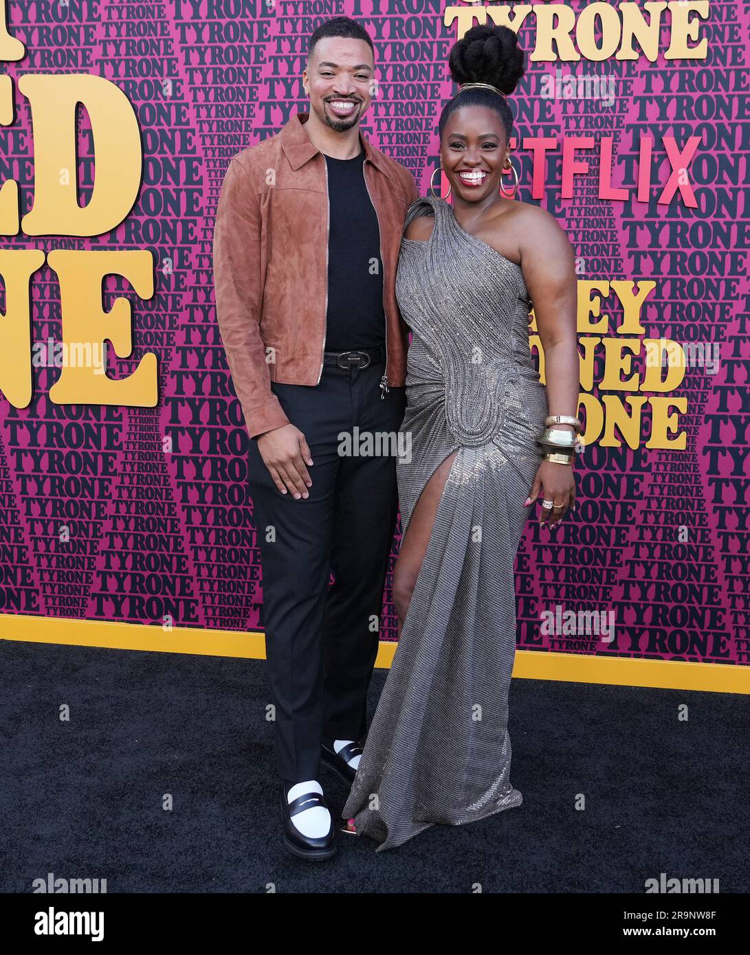 (L-R) Mark R. Wright and Teyonah Parris at the Netflix's THEY CLONED ...