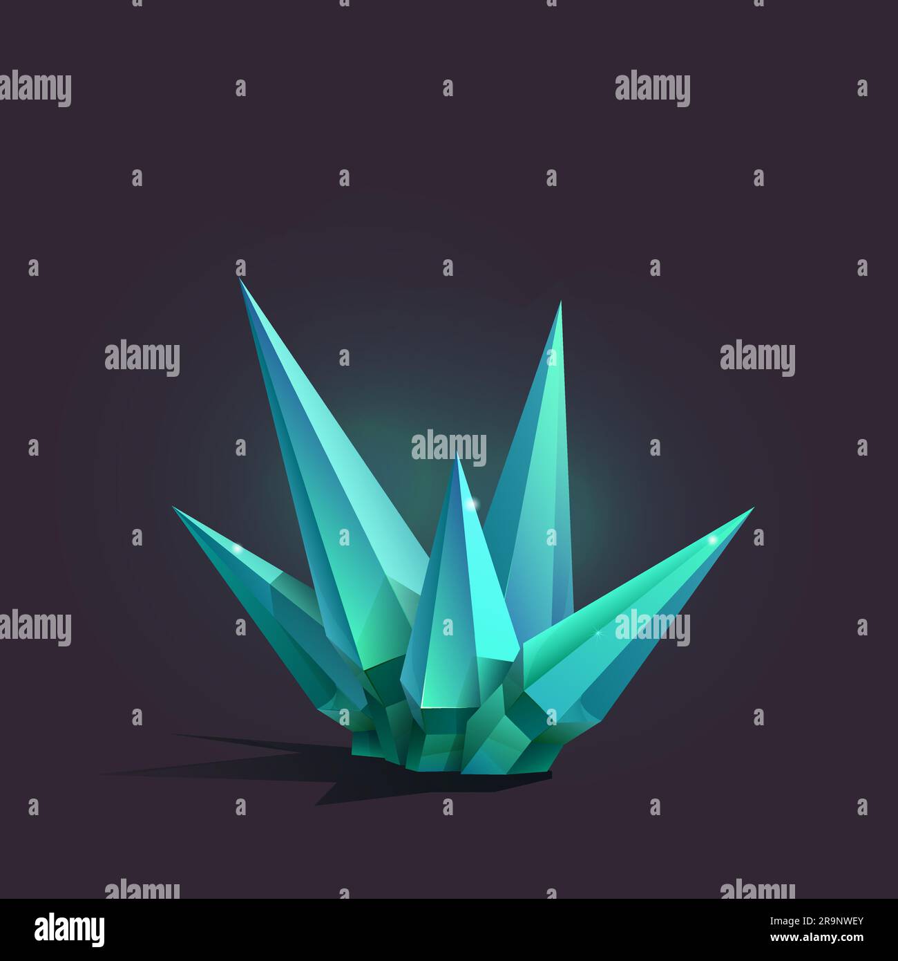 Vector illustration of magic cartoon crystal. Icon for game Stock ...