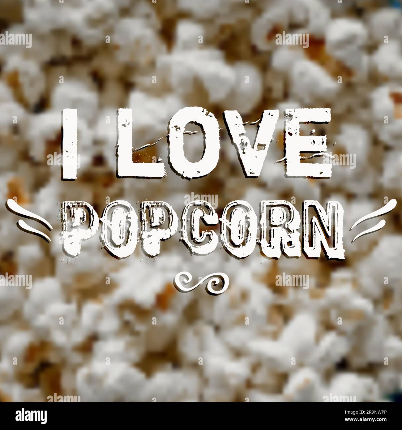 Vector blurred background with popcorn and label. Design template Stock ...