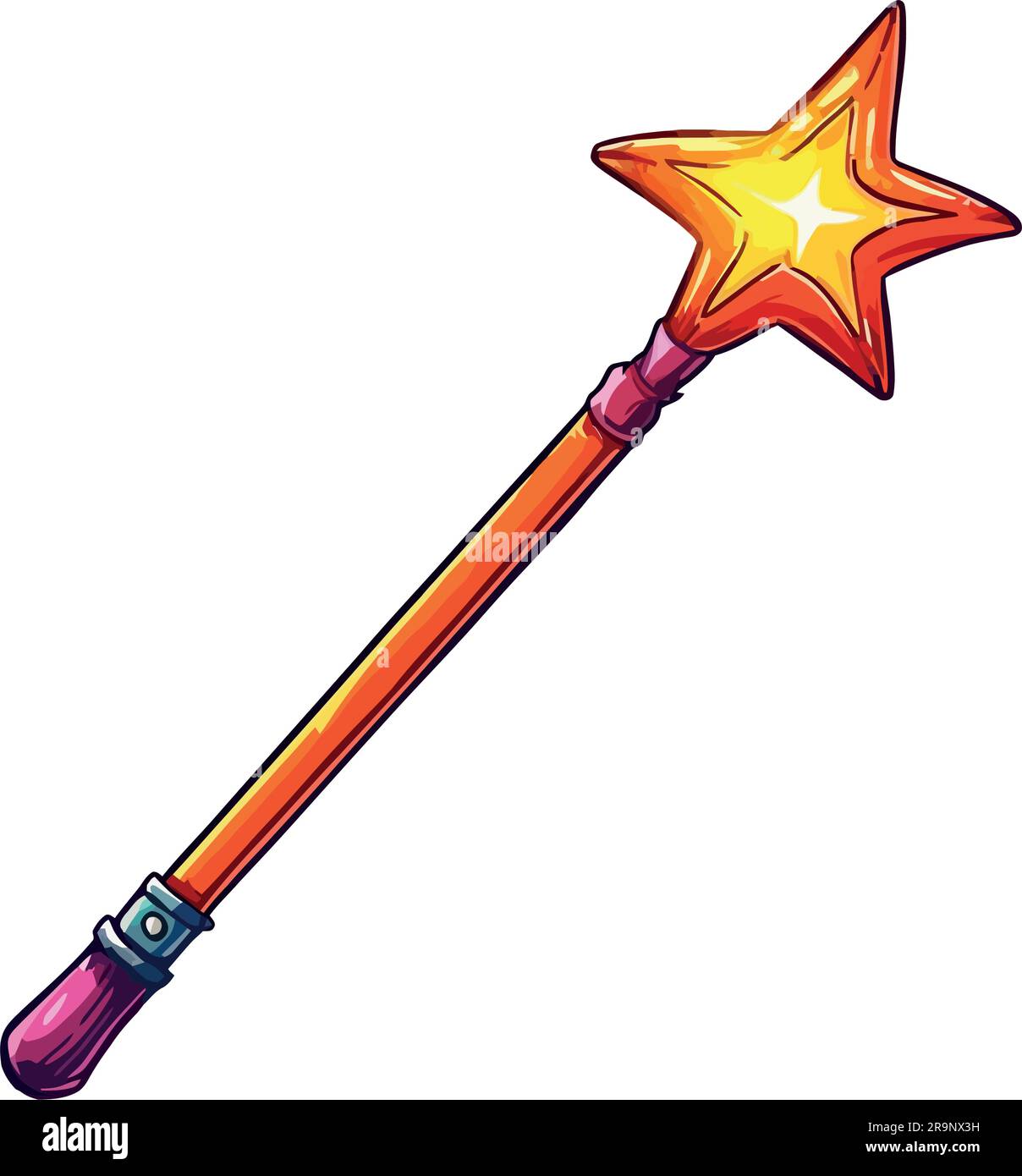 Wooden witch magic wand Stock Vector Images - Alamy