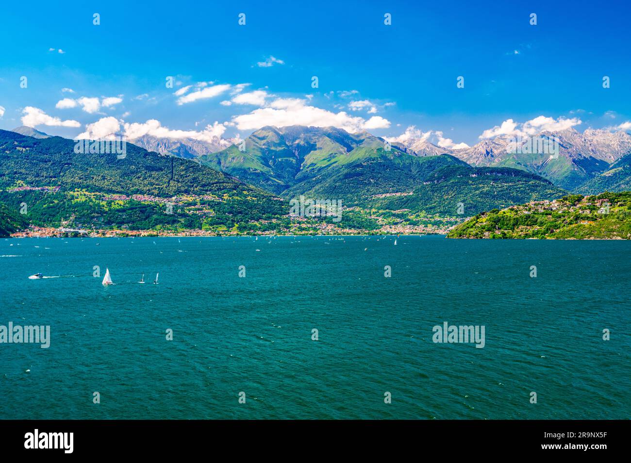 A view of Lake Como from Dorio, looking north, the mountains, the ...
